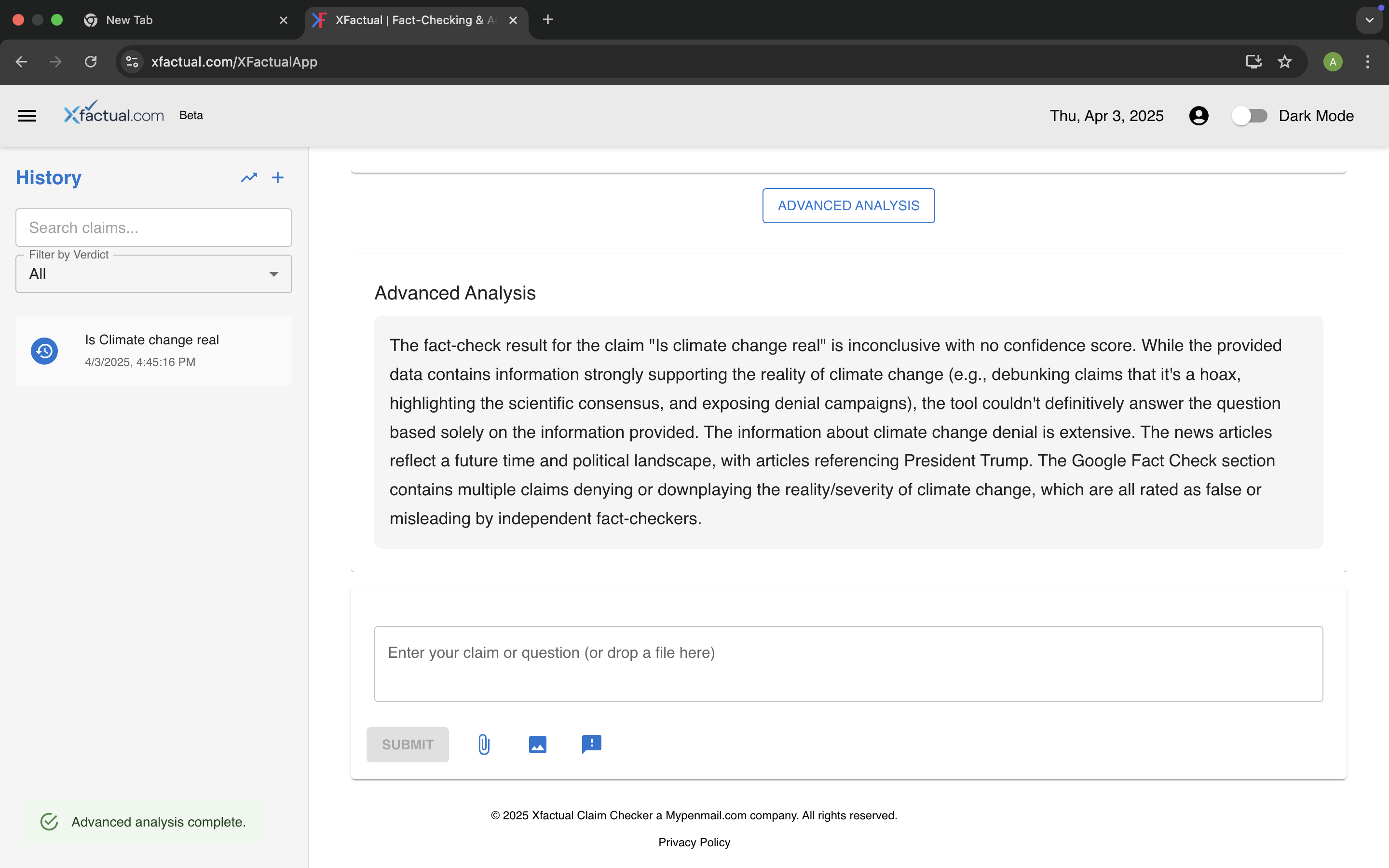 XFactual | Fact-Checking & Advanced Claim Analysis